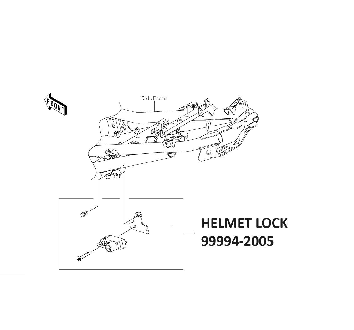999942005 | One-Key System Helmet Lock (Ninja 500 & Z500) | Kawasaki